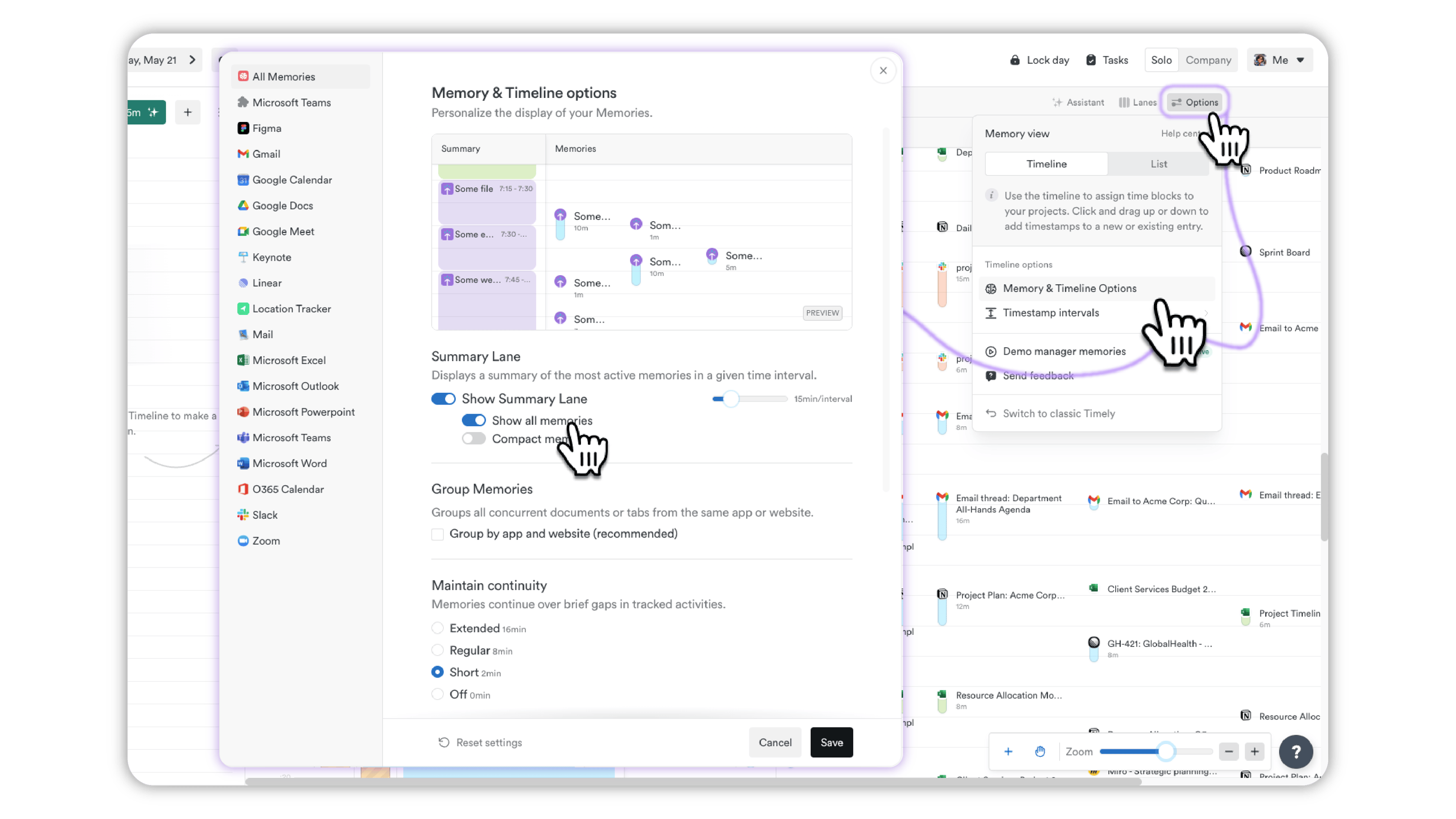 New Timeline | Timely Features | Timely Hub